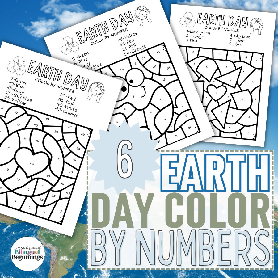 Earth Day Color by Number Printables - English Edition - Etsy