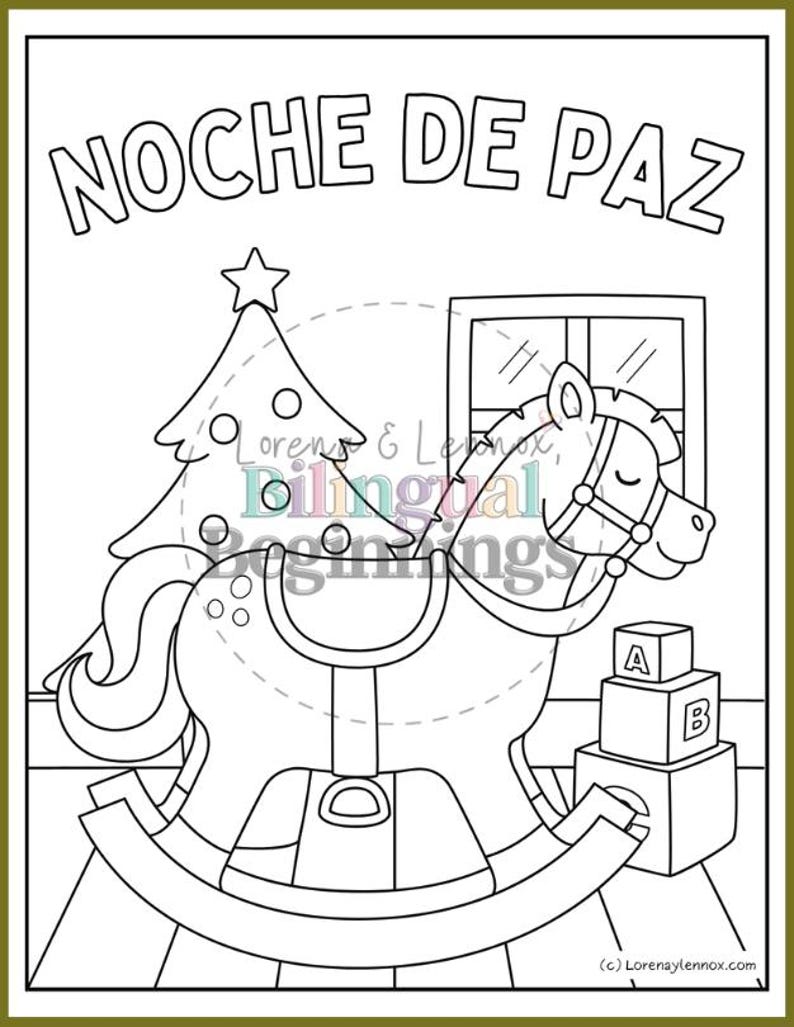 12 Christmas Coloring Pages in Spanish - Etsy
