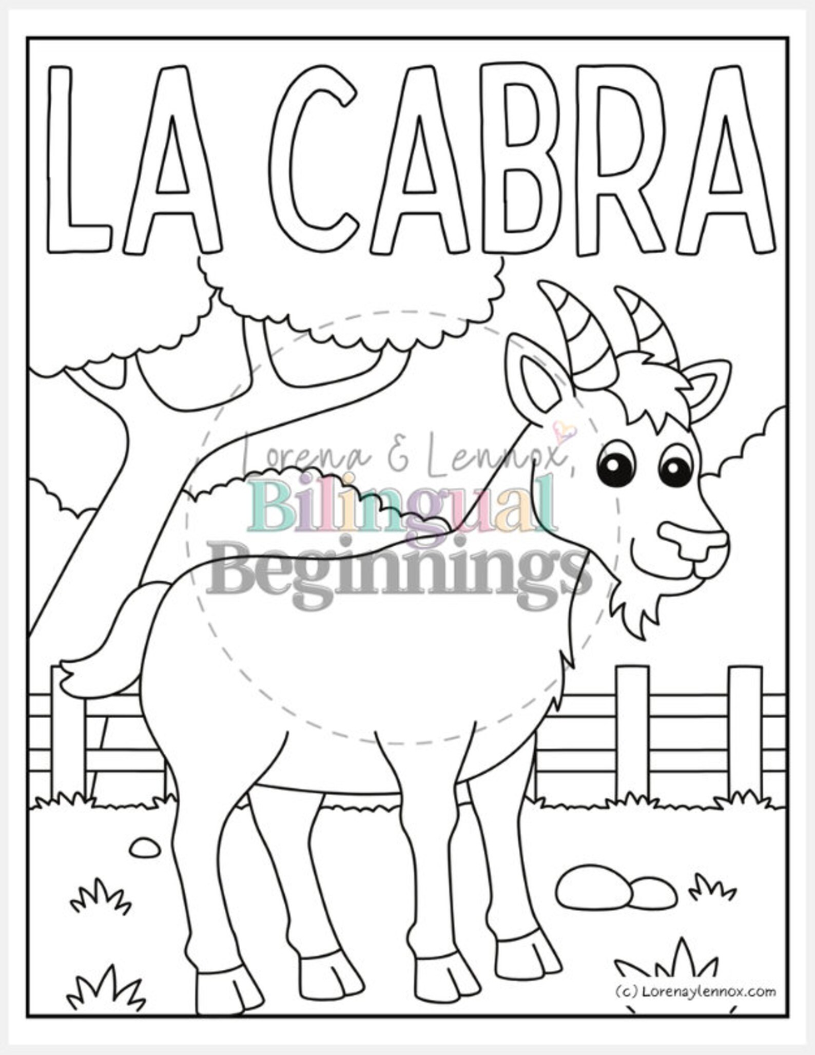 Farm Animal Coloring Pages in Spanish - Set of 10 - Etsy