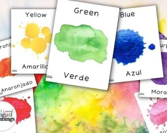 Spanish Color Flashcard Printable, Spanish to English Printable ...
