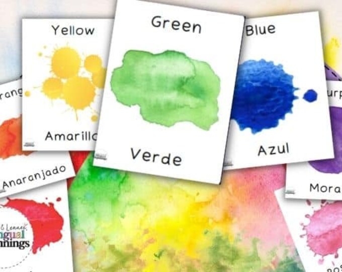 Spanish Color Flashcard Printable, Spanish to English Printable ...