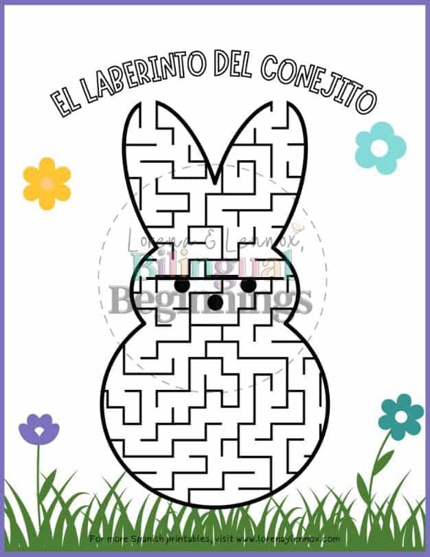 Easter Mazes Printable in Spanish for Kids— Worksheets & Favors! - Etsy