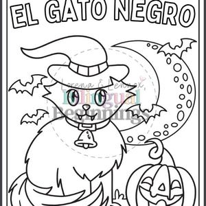 10 Halloween Coloring Pages in Spanish - Etsy