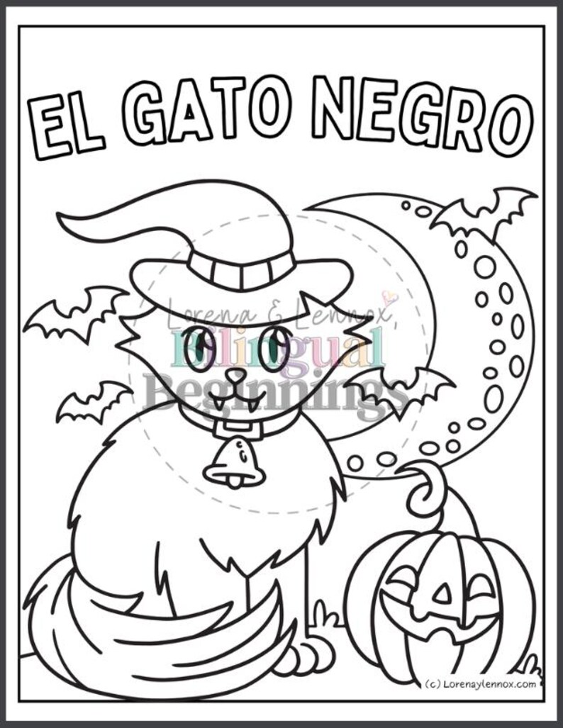 10 Halloween Coloring Pages in Spanish - Etsy