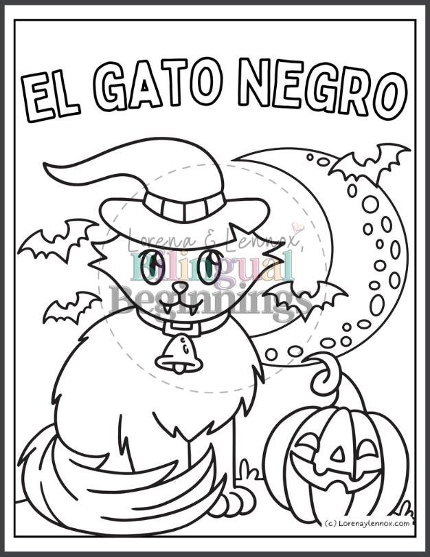 10 Halloween Coloring Pages in Spanish - Etsy