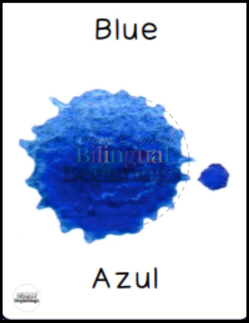 13 Bilingual Spanish english Color Flashcards in Spanish - Etsy