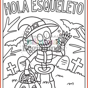 10 Halloween Coloring Pages in Spanish - Etsy