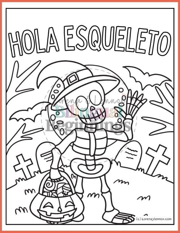 10 Halloween Coloring Pages in Spanish - Etsy