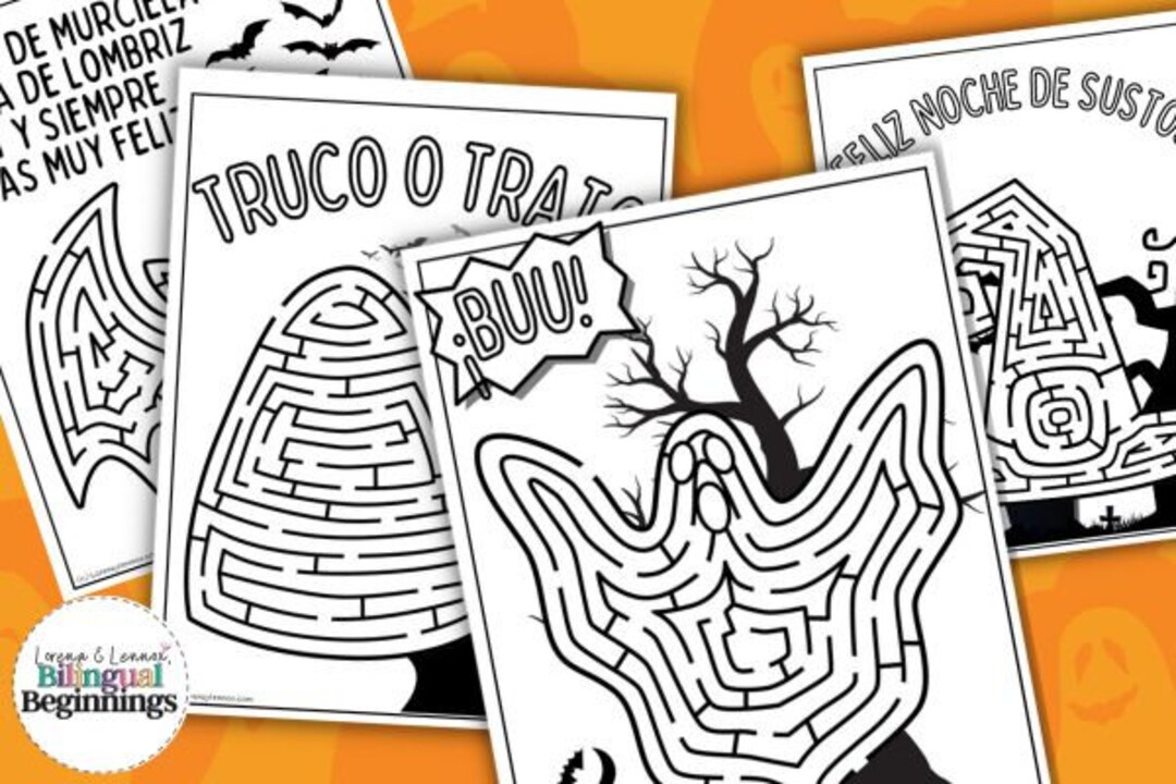 Halloween Maze Worksheet Packet - Etsy