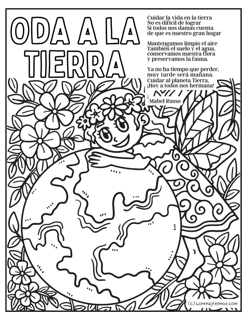 10 Earth Day Coloring Pages in Spanish - Etsy