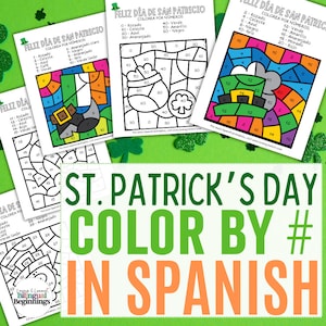 St. Patrick’s Day Color by Number in Spanish - Etsy