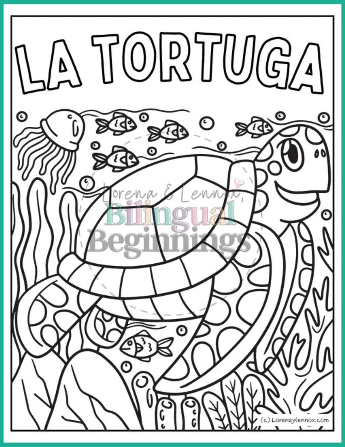 10 Ocean Animals Coloring Pages in Spanish - Etsy