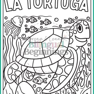 10 Ocean Animals Coloring Pages in Spanish - Etsy