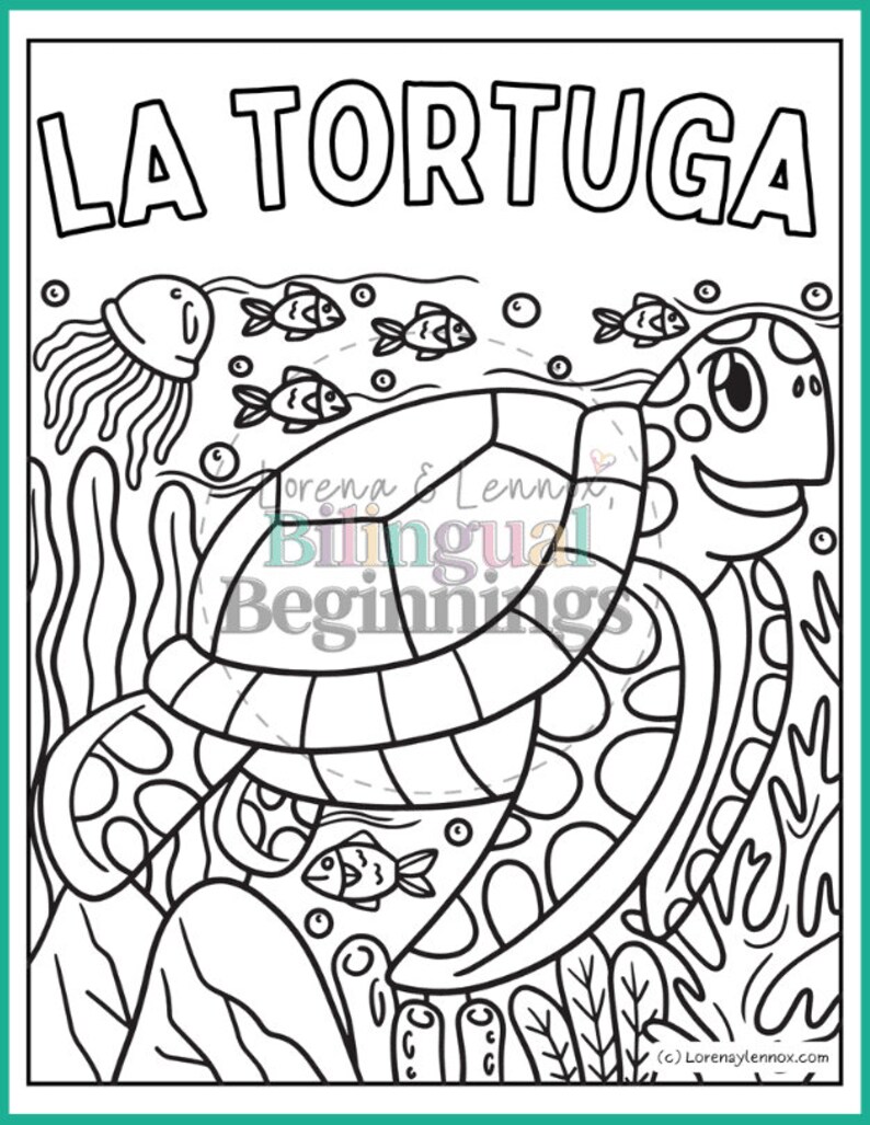 10 Ocean Animals Coloring Pages in Spanish - Etsy