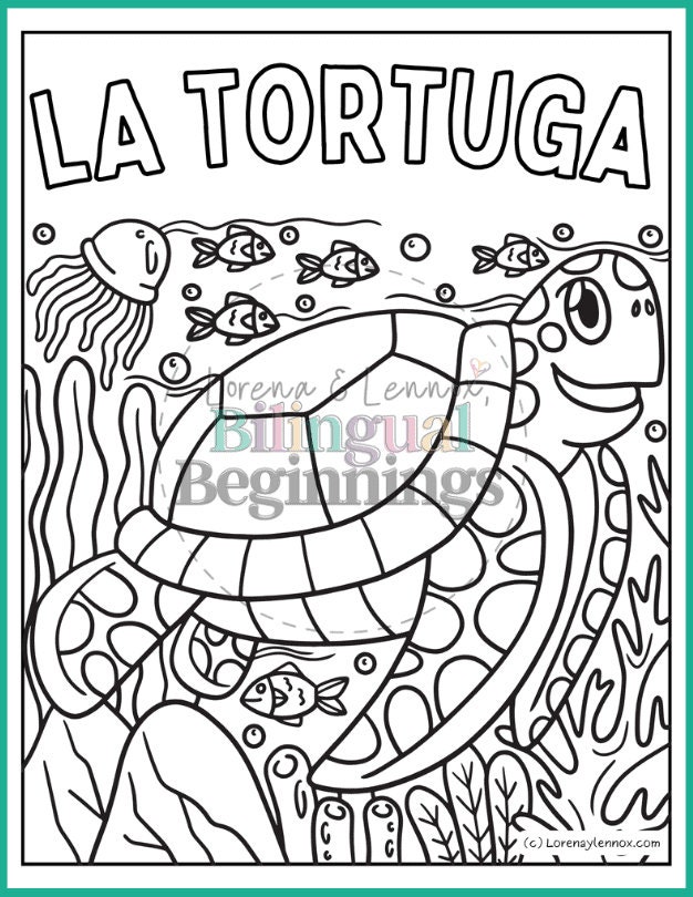 10 Ocean Animals Coloring Pages in Spanish - Etsy