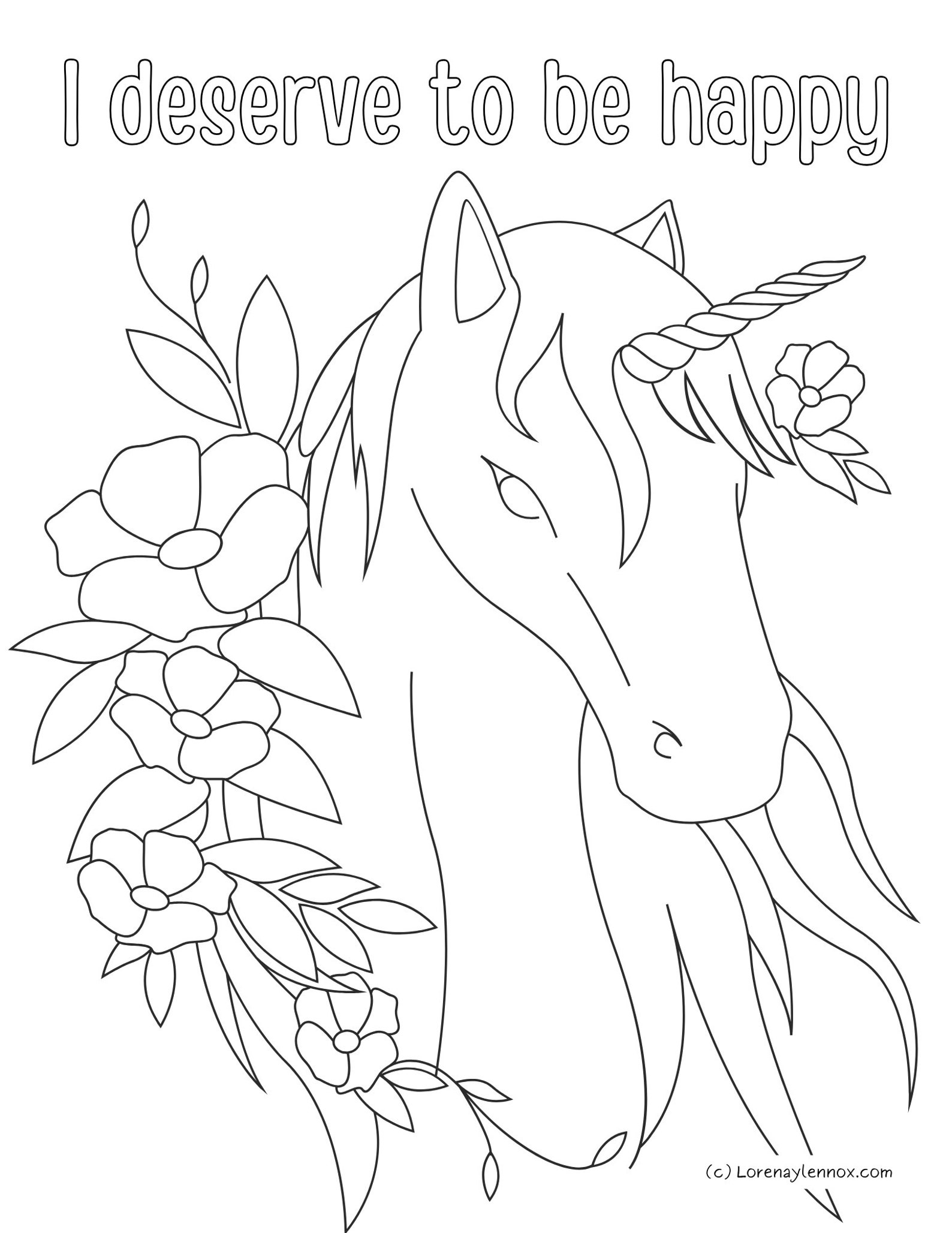 Empowerment Coloring Pages - Set of 9 Positive Affirmations for Mindful ...