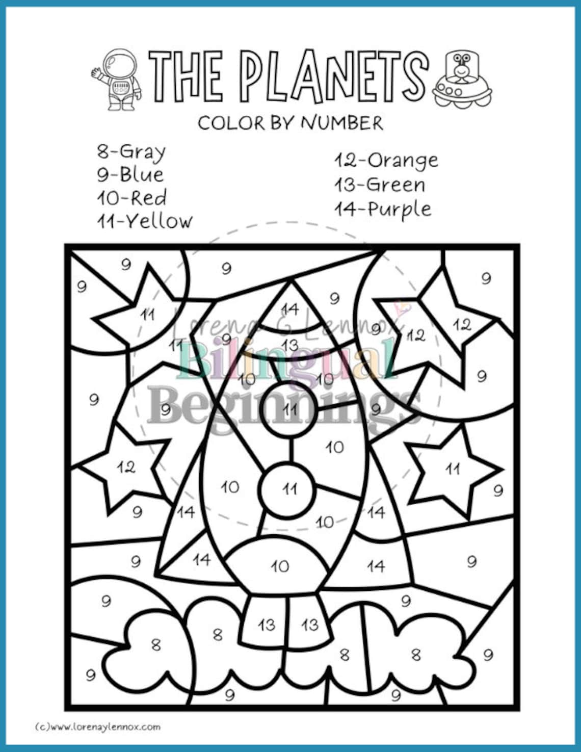 Space Color-by-number Printable Kit for Kids! - Etsy