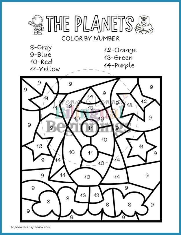 Space Color-by-number Printable Kit for Kids! - Etsy