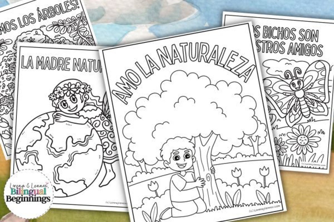 10 Nature Coloring Pages in Spanish - Etsy