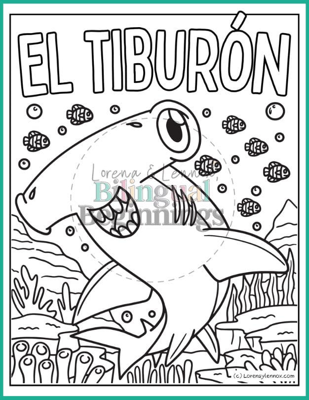 10 Ocean Animals Coloring Pages in Spanish - Etsy