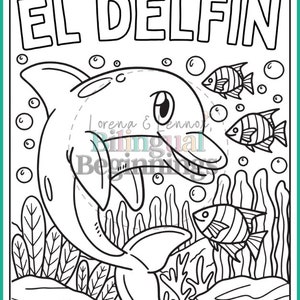 10 Ocean Animals Coloring Pages in Spanish - Etsy