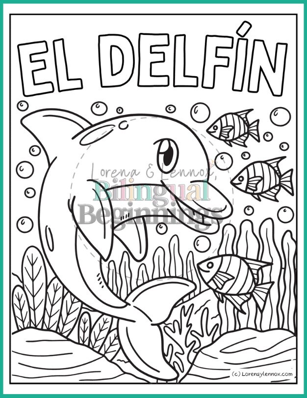 10 Ocean Animals Coloring Pages in Spanish - Etsy