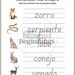 Forest Animals Printable Worksheets and Flash Cards in Spanish - Etsy