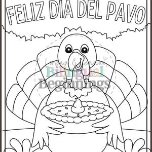 10 Thanksgiving Coloring Pages in Spanish - Etsy