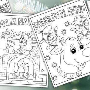 12 Christmas Coloring Pages in Spanish - Etsy