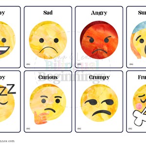 Set of 24 Emotions Flashcards for Kids - Etsy