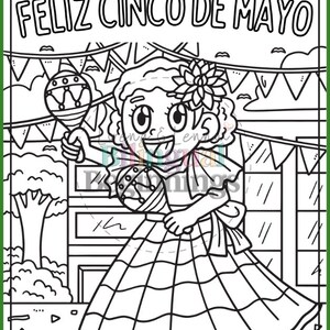 6 Cinco De Mayo Bilingual Coloring Pages - Etsy