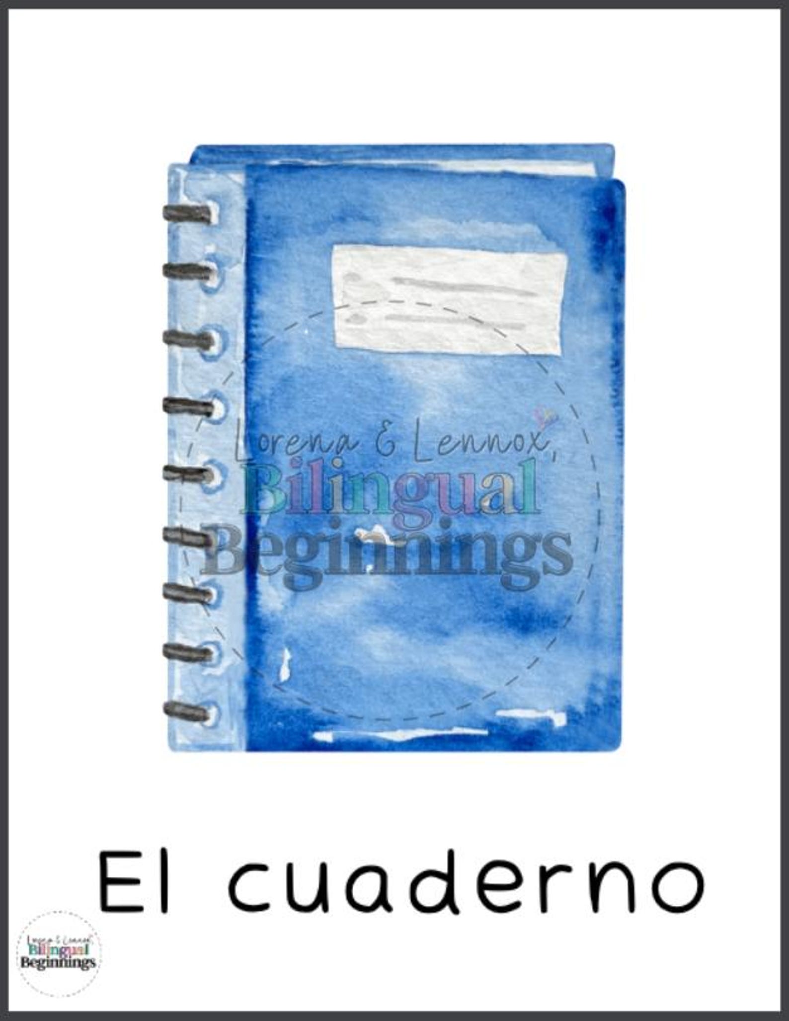 Back to School Flashcards in Spanish - 23 Watercolor Cards - Etsy