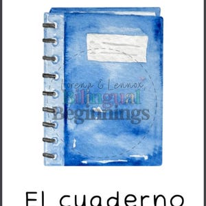 Back to School Flashcards in Spanish - 23 Watercolor Cards - Etsy