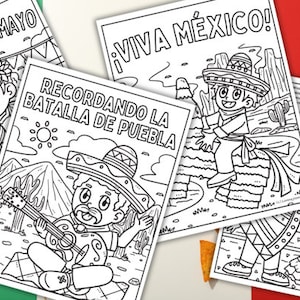 6 Cinco De Mayo Bilingual Coloring Pages - Etsy