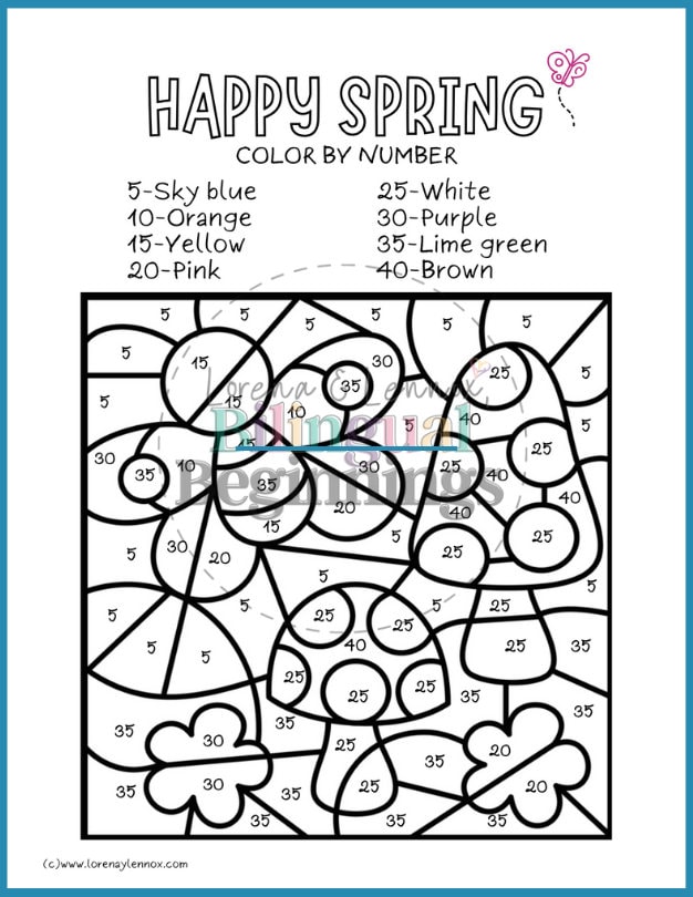 Spring Color by Number Printables - Fun for All Ages! - Etsy