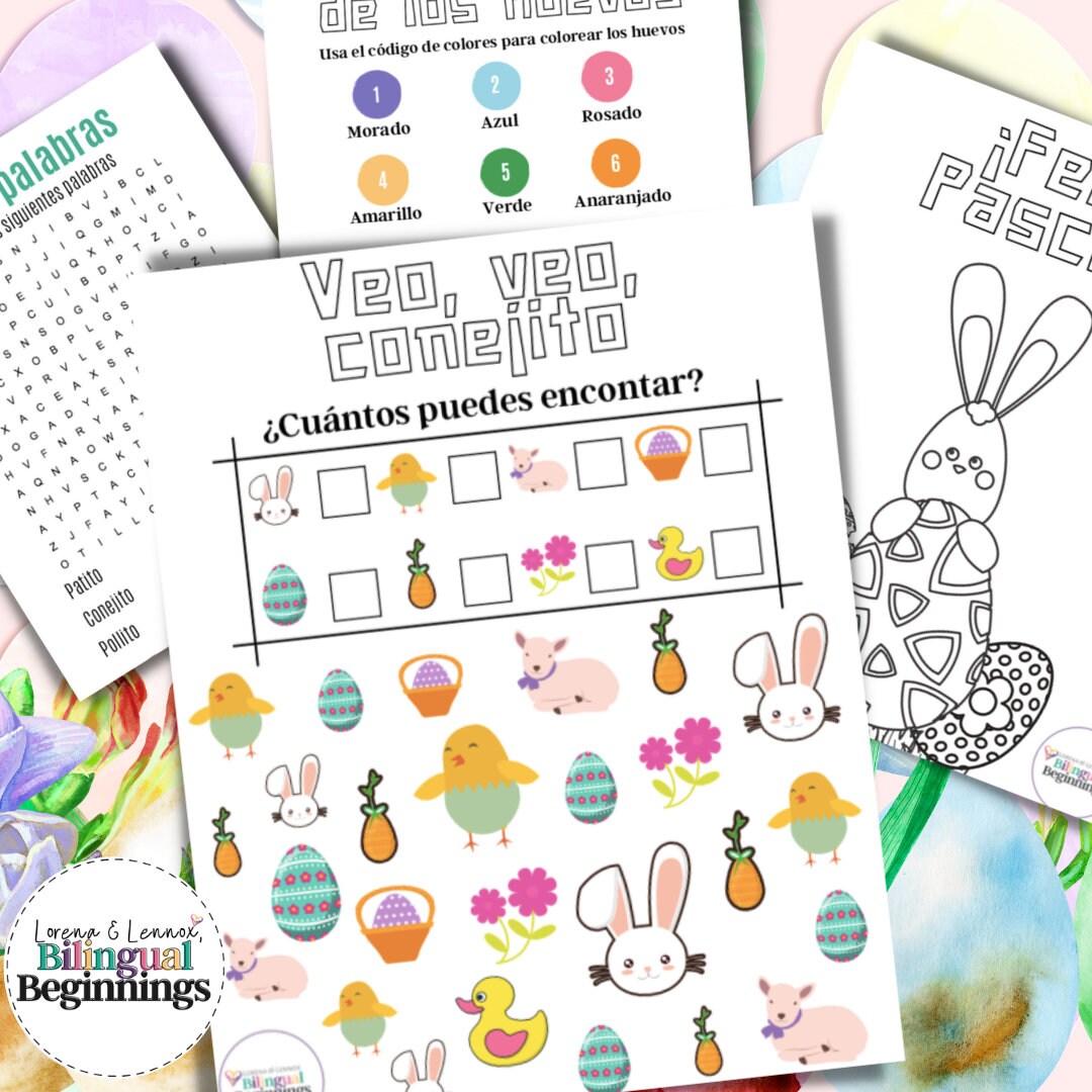 Easter Printables in Spanish for Kids - Etsy