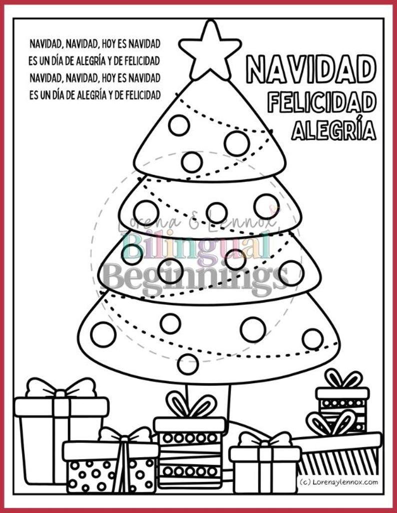 12 Christmas Coloring Pages in Spanish - Etsy