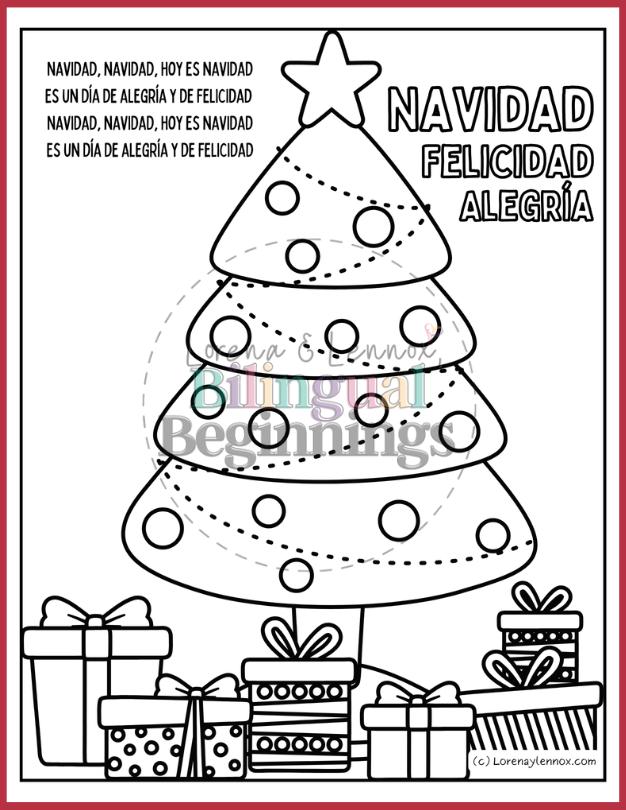 12 Christmas Coloring Pages in Spanish - Etsy