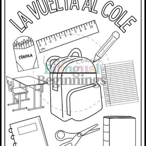 Back to School Coloring Pages in Spanish - Etsy