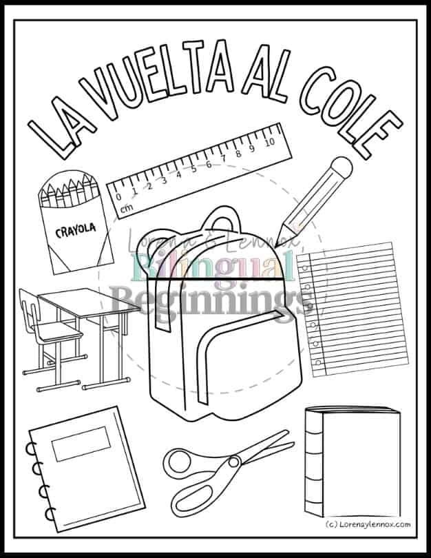Back to School Coloring Pages in Spanish - Etsy