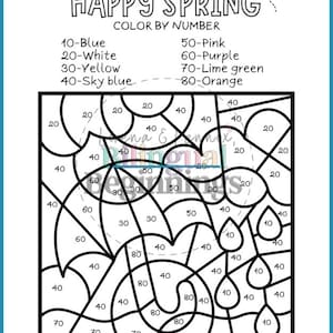 Spring Color by Number Printables - Fun for All Ages! - Etsy