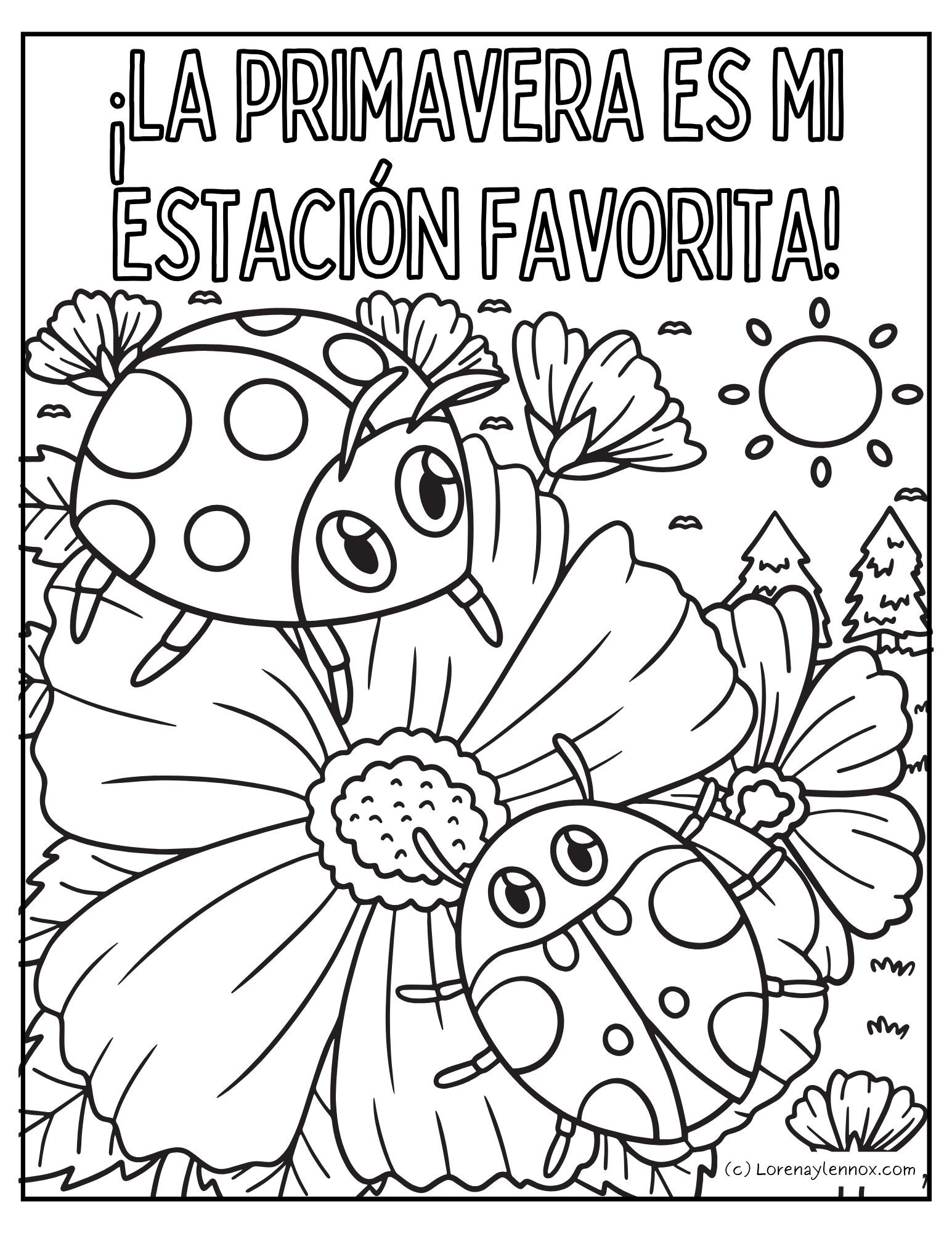11 Spring Coloring Pages in Spanish - Etsy