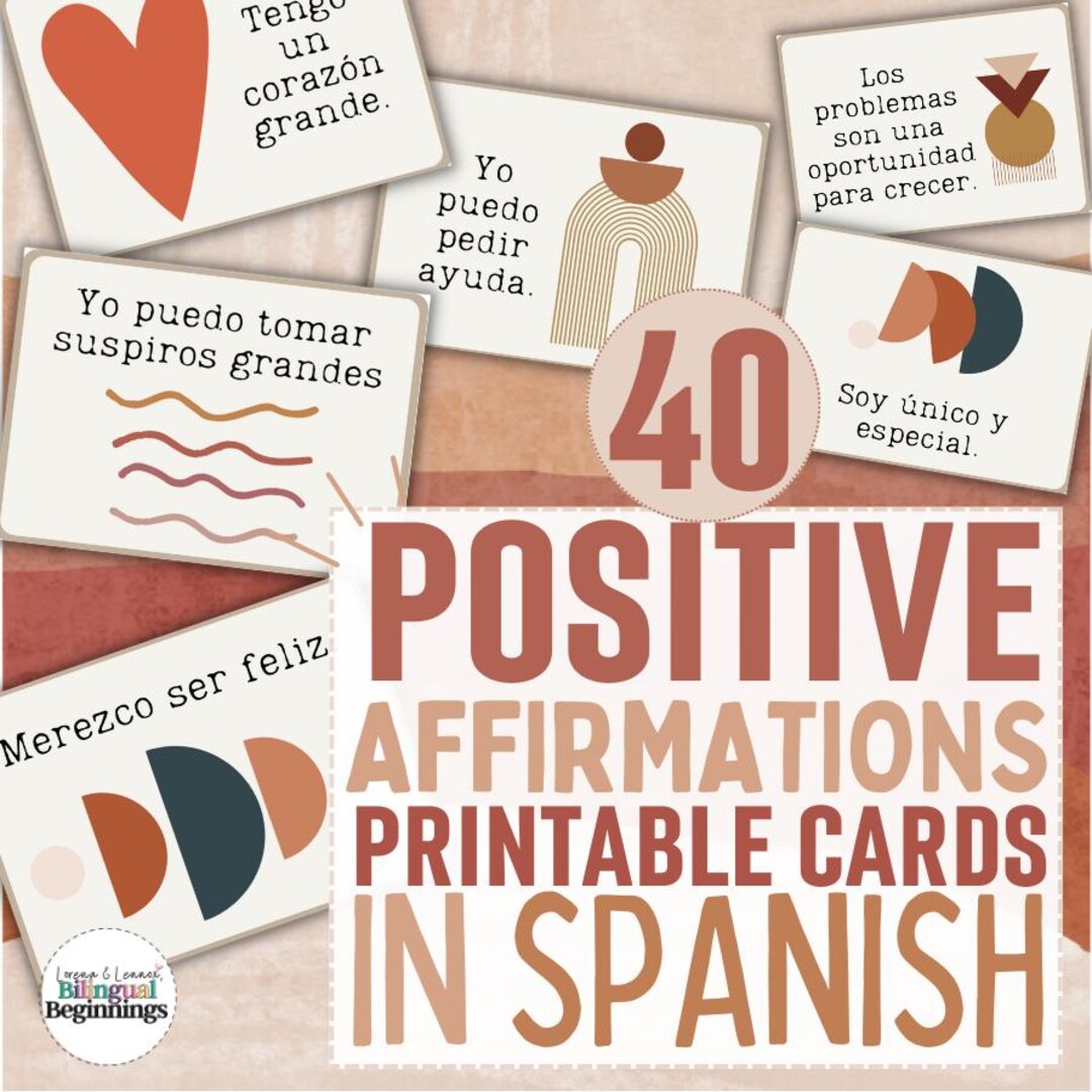 40 Printable Positive Affirmations in Spanish - Etsy