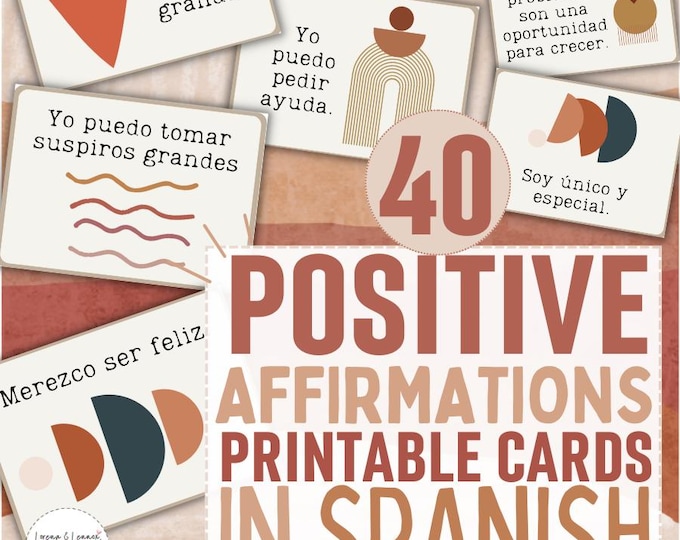 40 Printable Positive Affirmations in Spanish - Etsy