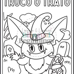 10 Halloween Coloring Pages in Spanish - Etsy