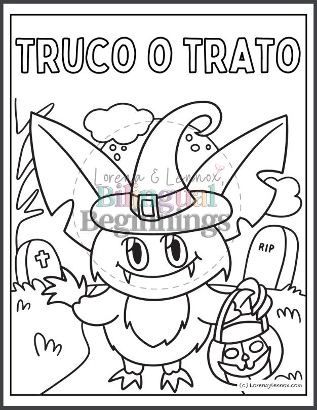 10 Halloween Coloring Pages in Spanish - Etsy