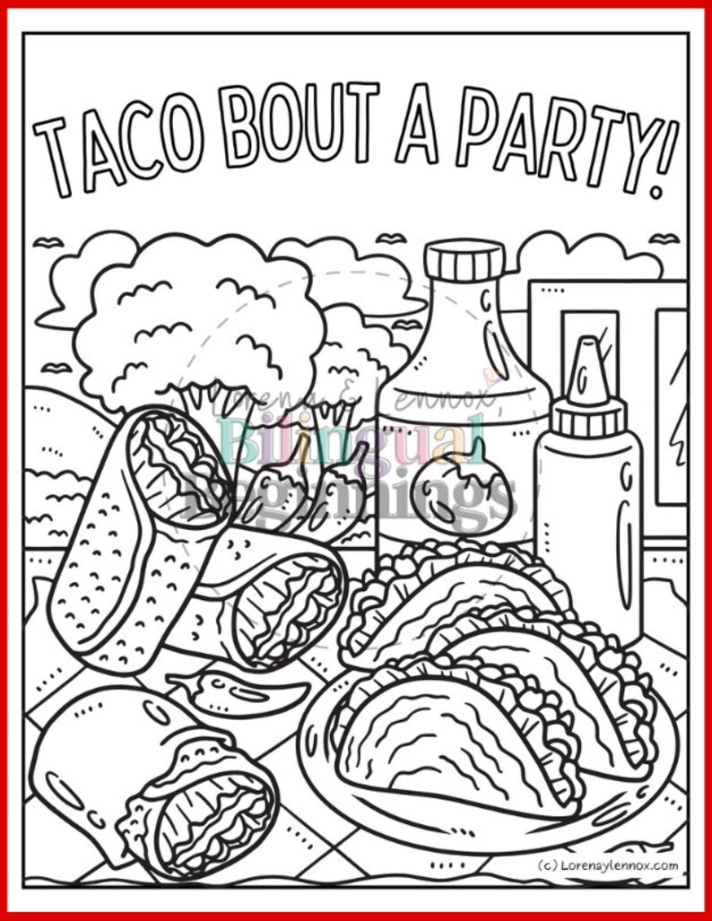 6 Cinco De Mayo Bilingual Coloring Pages - Etsy