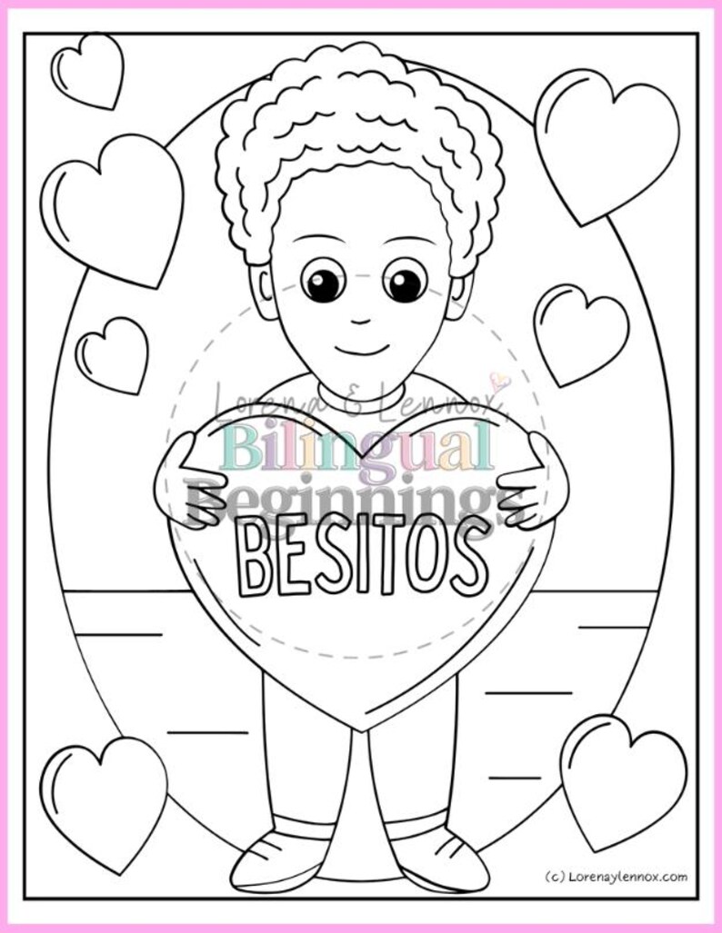 Valentine's Day Coloring Pages in Spanish - Etsy