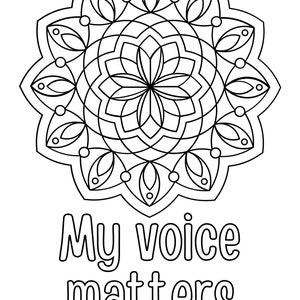 Empowerment Coloring Pages - Set of 9 Positive Affirmations for Mindful ...
