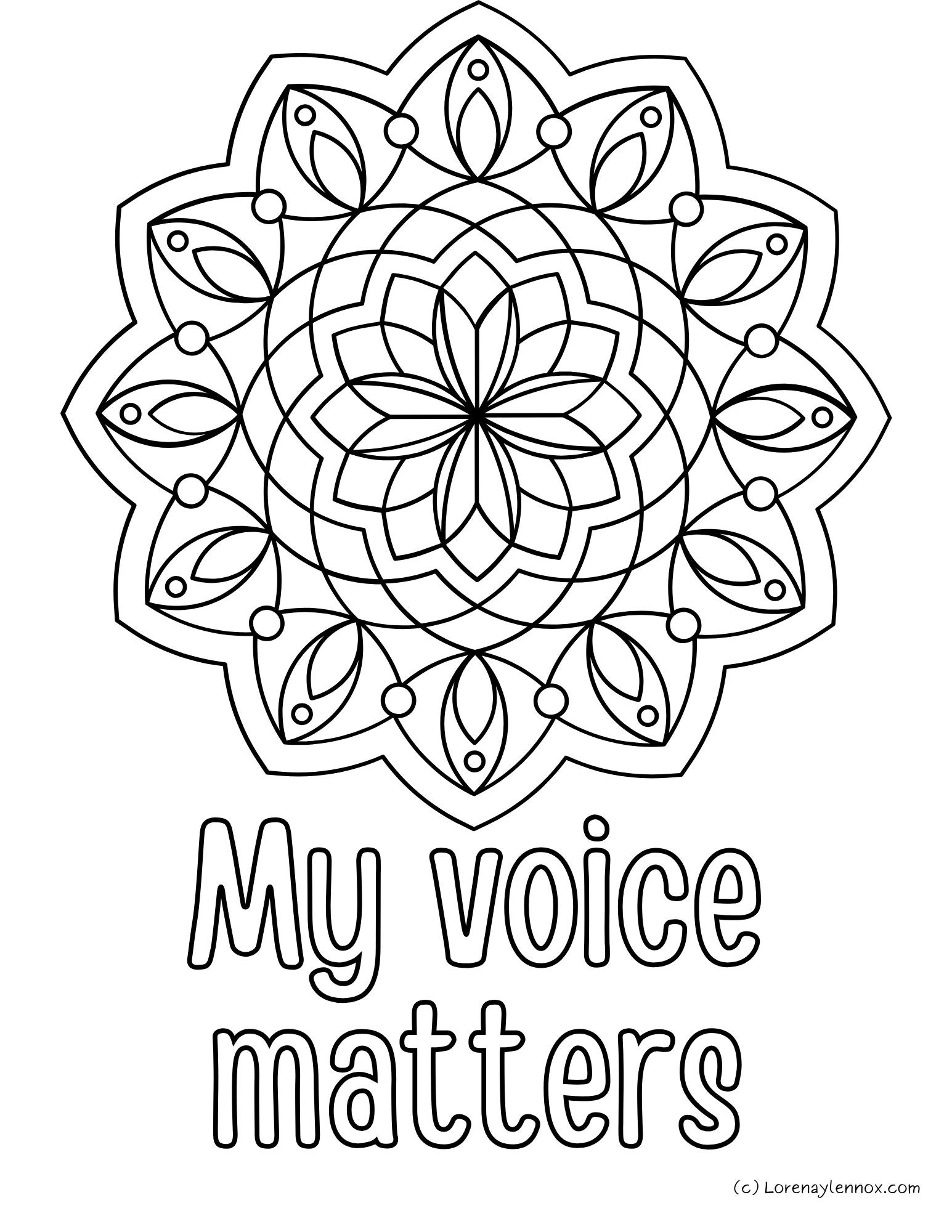 Empowerment Coloring Pages - Set of 9 Positive Affirmations for Mindful ...